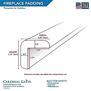 Cardinal Gates KEPK Large Hearth Pad Kit - Fireplace Baby Proofing - Adhesive Backed Fireplace Bumpers for Babies - 12.5 Feet of Padding with 3 Straight Pieces & 2 Corners - Made in The USA - Brown