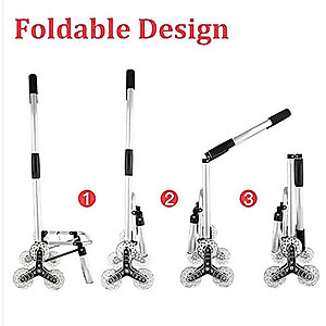 ATAAY Shopping Trolley, 2in1 Folding Shopping Cart & Hand Truck Super Loading 50kg - Labor Saving for Stair Climbing with Adjustable Bungee Cord (B: Blue)