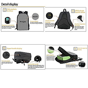 Beginterest 2Pcs Backpacks Set for School Football Print Backpack and Lunch Box for Kids Girls Boys