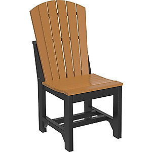 LuxCraft Poly Adirondack Dining Side Chair, Dining Height (Cedar & Black)