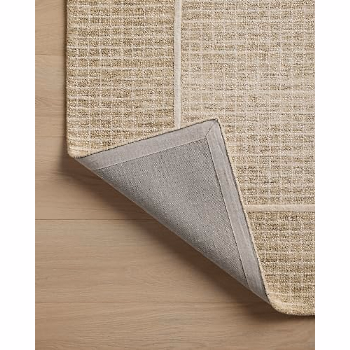 Loloi Chris Loves Julia x Briggs Collection, Wheat & Ivory, 7'-9" x 9'-9" Area Rug – Minimal Gritted Design Area Rugs for Living Room Bedroom Entryway & Hallway No Shed High Traffic Home Decor Rug