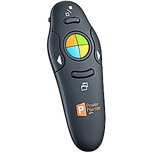 PowerPoint Presentation Clicker, USB Wireless Presenter Remote with Lazer Pointer, Black, for Microsoft Power Point RF 2.4 GHz