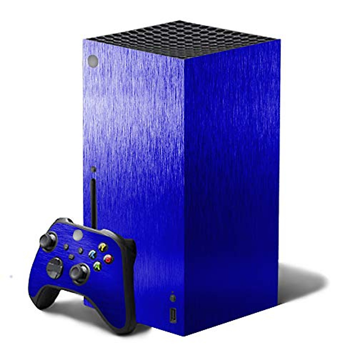 Brushed Blue Metal - Air Release Vinyl Decal Mod Skin Kit by System Skins - Compatible with Xbox Series X Console (XBX)