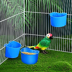 Ipetboom Bird Feeding Cups, 10pcs Bird Cage Feeders and Waterers Hanging Bird Cups for Cages Birds Feeders Bowls