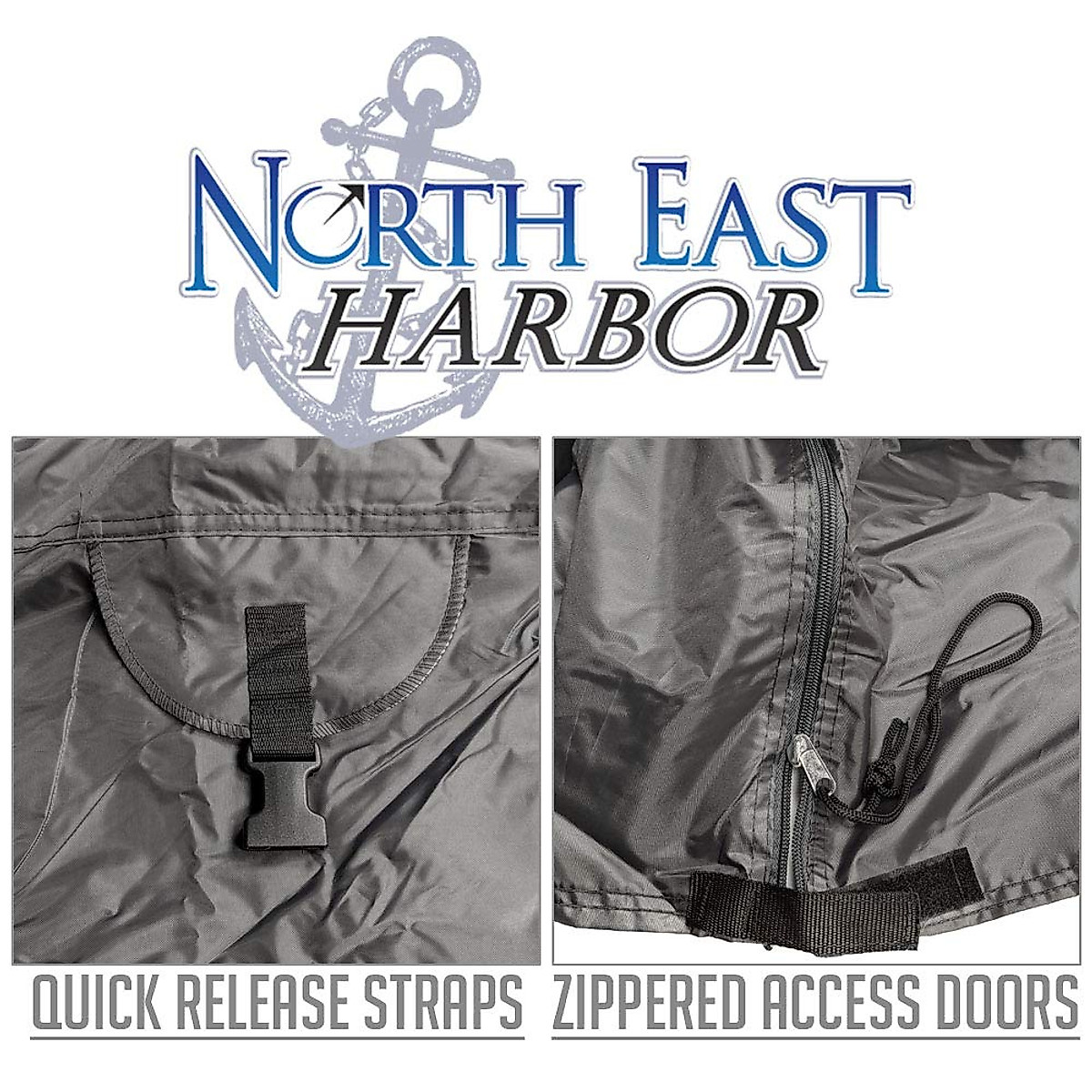 Waterproof Superior RV Motorhome Travel Trailer/Toy Hauler Cover Fits Length 14'-16' Feet Travel Trailer Camper Zippered Panels Allow Access to The Door, Engine, Side Storage Areas, and Ramp Door