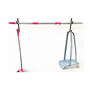 MENG ZHI AO 4 PCS Set Pool Pole Hangers Heavy Duty Black Aluminium Holder Hooks with Screws Perfect Hooks for Swimming Pool,Telescopic Poles,Skimmers,Nets Brushes,Vacuum Hose,Garden Equipment Etc