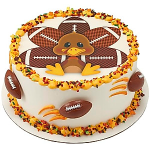 DECOPAC 3D Football Rings, Cupcake Decorations, Food Safe Cake Toppers – 24 Pack, Multicolor