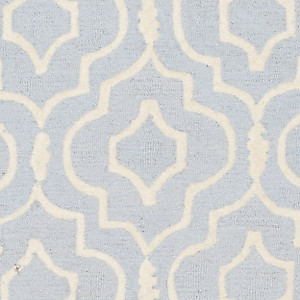 SAFAVIEH Cambridge Collection Area Rug - 9' x 12', Light Blue & Ivory, Handmade Moroccan Wool, Ideal for High Traffic Areas in Living Room, Bedroom (CAM141A)