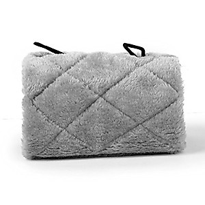 STONCEL Plush Bird Bed Hammock Hanging Cage Parrot House Snuggle Happy Hut Tent Parakeet Toy (Grey, M)