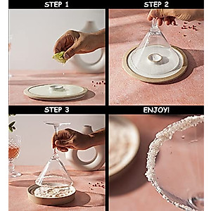 Ceramic Margarita Salt Rimmer Set with Lid 5.5” - Salt Sugar Glass Rimmer for Cocktails - Home Bar Accessories for Tajin Seasoning - Rimmers for Drinks - Bartender Kit Tools - Bar Decor for Home
