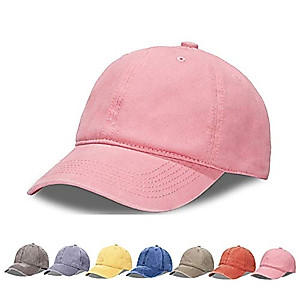 Unisex Adjustable Top Hats for Women Mens Baseball Caps Solid Baseball Hats Dad Hats (Light Pink)¡­