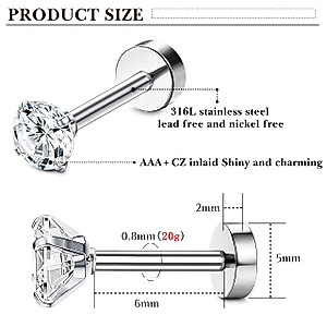 LOLIAS Small Flat Back Earrings Hypoallergenic Surgical Steel Earrings 14K Gold Plated Stainless Steel Stud Earrings for Women Men Tiny Stud Hoop Cartilage Earring