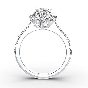 3.83ct Engagement Rings for Women, DF Color VVS Oval Cut Moissanite Halo Rings Sterling Silver with 18K White Gold Plated Marquise Shape Wedding Rings (10)