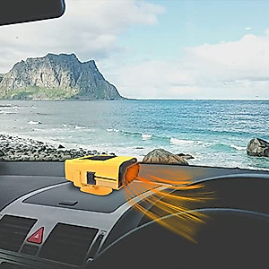 Portable Car Heater, 2022 Upgrade Auto Heater Fan, Car Defogger, Fast Heating Quickly Defrost Defogger 12V 150W Auto Ceramic Heater Fan 3-Outlet Plug in Cig Lighter(Yellow)