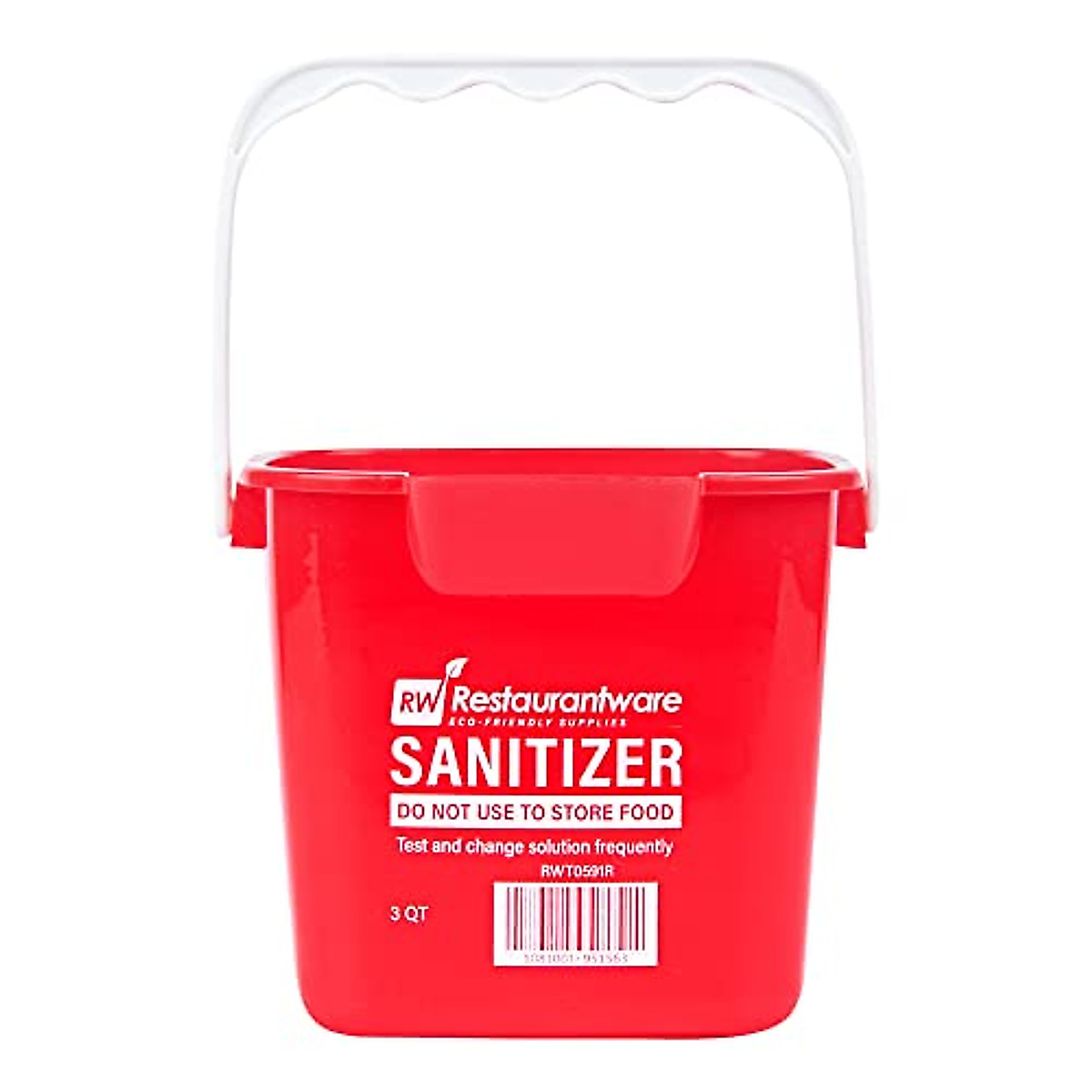 Restaurantware Clean 3 Quart Cleaning Bucket, 1 Detergent Square Bucket - With Measurements, Built-In Spout & Handle, Red Plastic Utility Bucket, For Home Or Commercial Use