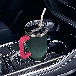 Wolf Full Moon 40 Oz Car Cup Stainless Steel Travel Mug Leak-Proof Insulated Tumbler with Handle Light Rose Red-style