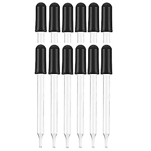 Set of 12 pc Glass Pipette Pipet Medicine Eye Droppers for Essential Oils and Science Laboratory (3" Straight)