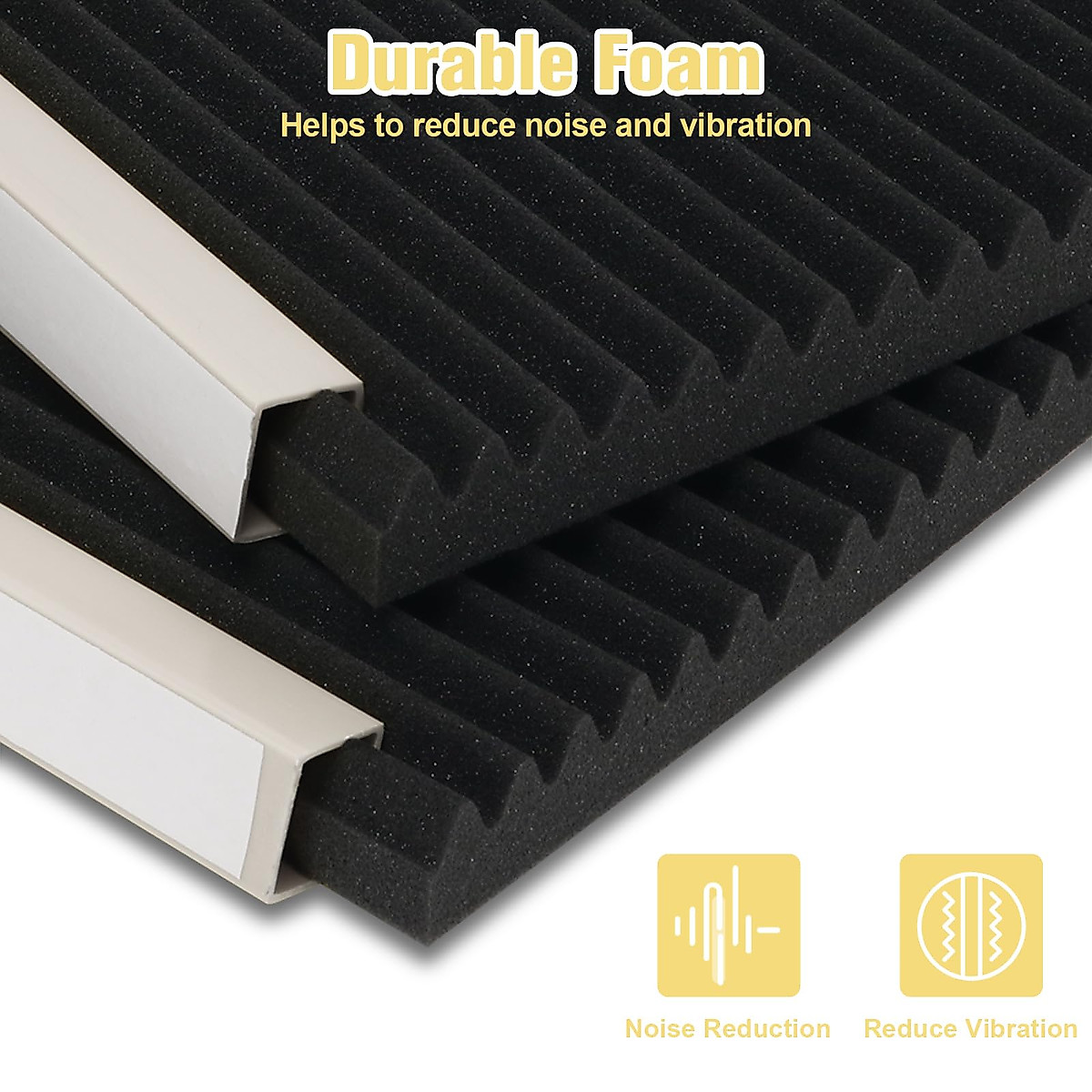 BEWAVE Window AC Side Panels, Air Conditioner Insulation Foam Panels Kit for Window Unit, 17in x 9in x 7/8in, 2 Packs