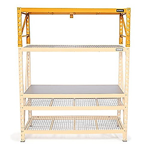 DEWALT 6-Foot Wide Single Shelf Industrial Rack Extension Kit, Add 2 Feet of Extra Height to 6-ft Storage Racks, 2,500-lb Capacity, Powder-Coated Steel, NOT Compatible with 4-Foot Wide Shelf