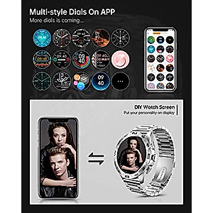 PODOEIL Men's Smart Watch for Android iOS Phones Text and Call, 1.32" Smartwatch Fitness Watch Tracker with Heart Rate Sleep Tracking Blood Pressure Monitor, Smart Watches for Men Women(Silver)