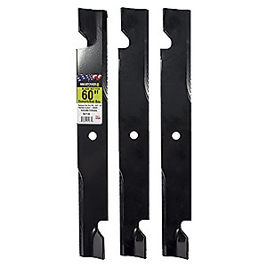Maxpower 561136B 3-High Lift Blade Set for Many 60 in. Cut Exmark Mowers Replaces OEM #'s 633483, Bad Boy 038-2007-00, Toro 105771803