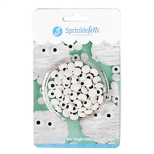 Sweets Indeed Candy Eyeballs, Edible Eyes, Halloween Sprinkles, Perfect for Cake Decorations, Baking, Ice Cream, Cookies, Cupcake Topper (0.88 ounce)