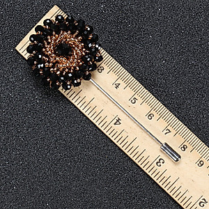 kilofly 4 pc Men's Lapel Pin Rhinestone Crystal Wedding Suit Boutonniere Brooch