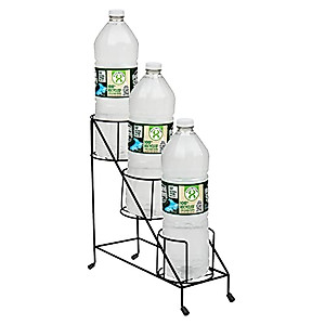 Mind Reader Alloy Collection, 3-Compartment Graduated Bottle Stand, Countertop Organizer, Metal, 4.25" L x 14" W x 10.75" H, Black