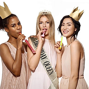 Birthday Crowns for Women, Didder Gold Rhinestone Tiara & Birthday Queen Sash, Birthday Crown Birthday Tiara Birthday Sash and Tiaras for Women Girls Birthday Gifts Party Accessories