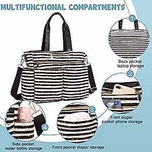 Diaper Bag Tote Large Baby Bag Tote Diaper Bag Stylish Boy Girl Multifunction Mommy Bag with Changing Pad for Mom and Dad