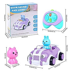 Wrystte Remote Control Car for Toddlers,Toys for 3 4 5 6 Year Old Girls,Toy Cars for Girls Age 3+,Fast My First Mini RC Cars for Kids with Light&Music Christmas Birthday Gifts for Toddler Girls Purple