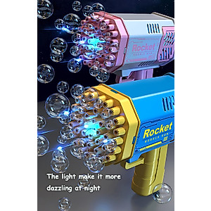 2 Packs Mini Bubble Gun for Kids Toddlers Automatic 40 Holes Bubble Blaster Gun Machine with Bubble Solution