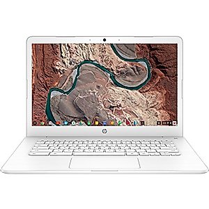 Newest HP 14-inch Chromebook HD SVA (1366 x 768) Touchscreen, Intel Dual Core Celeron N3350 1.1GHz, 4GB DD3L RAM, 16GB eMMc Hard Drive, Bluetooth, HDMI, Stereo Speakers, HD Webcam, Google Chrome OS