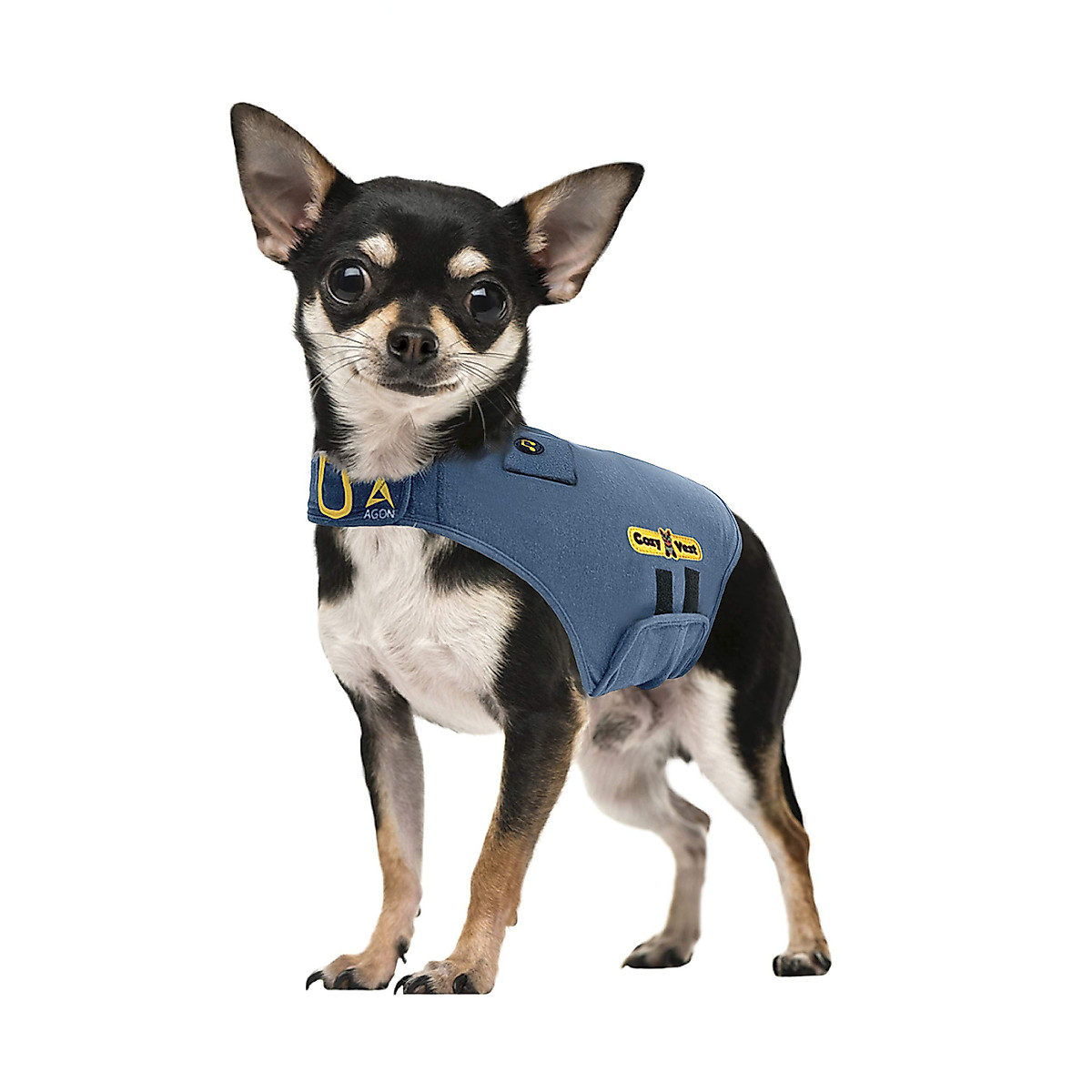 CozyVest® Dog Anxiety Vest 3-in-1 Music & Aromatherapy Shirt, Relaxing Sound & Essential Oils Jacket, Fireworks Thunder Separation & Thunderstorm Canine Stress Relief Coat (Gray, XXS [Up to 7 Lbs])