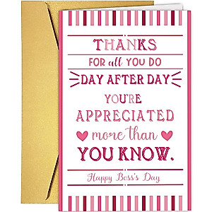 Supoeguk Funny Boss's Day Card for Boss, Happy Boss's Day Card for Women Men, Boss's Day Gift from Employees Staffs, Boss Appreciation Card On Boss's Day