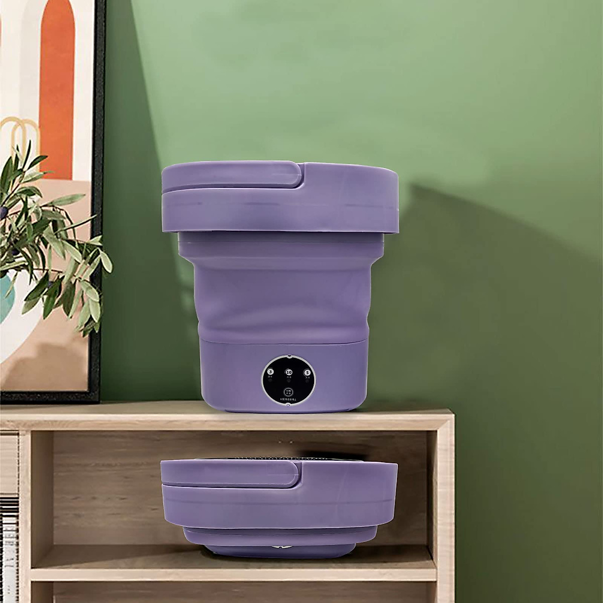 Flylin Portable Washing Machine Drying Washing Machine Foldable Mini Small Washer 6.5L Half Automatic Washt for Baby Clothes Underwear Apartment Camping RV Travel (Purple)