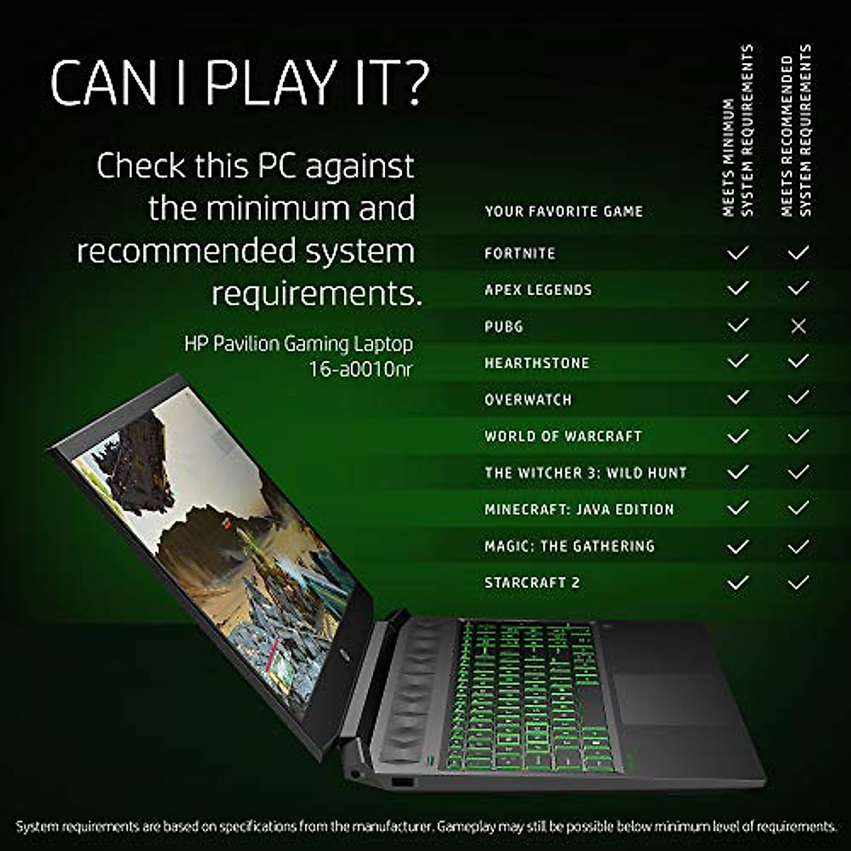 HP Pavilion Gaming 16 Laptop PC, NVIDIA GeForce GTX 1650, Intel Core i5-10300H, 8GB DDR4 RAM, 512GB PCIe NVMe SSD, 16.1" Full HD, Windows 10 Home, Backlit Keyboard (16-a0010nr, Shadow Black)