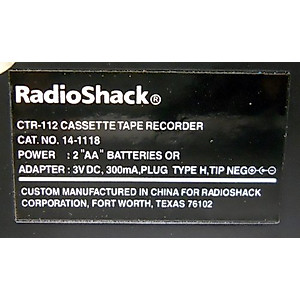 Radioshack CTR-112 Cassette Tape Recorder w/ Cue & Review