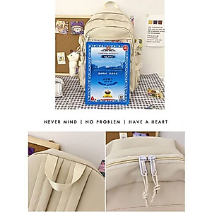 Edles Elves backpack school bag withe side pokect large suitable for boy girl ?hiking camping picnic (white, doll, card, badge)¡­