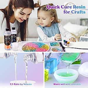 LET'S RESIN Fast Curing Epoxy Resin Kit-4 Hours Demold, 20OZ Quick Cure & Bubble Free Epoxy Resin,Crystal Clear Epoxy Resin for Craft,Art, Resin Supplies with Foil Flake, Resin Cup,Stir Stick