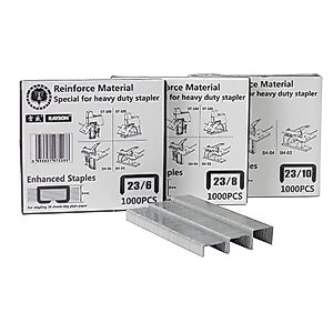 Rayson Staples-6810-3-US Heavy Duty Staples, 23/6, 23/8, 23/10 Enhanced Staples, Multi-Size 3 Boxes Set, 3000 Staples