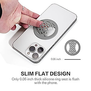 2 Pcs Finger Strap for Phone, Elastic Phone Grip Strap Holder for Smart Phone Gripper - Silicone Finger Strap - Phone Finger Holder for iPhone（Black and Grey）