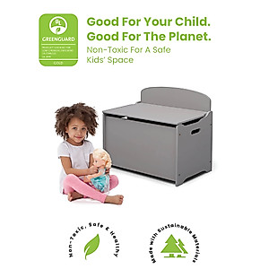 Delta Children MySize Deluxe Toy Box - Greenguard Gold Certified, Grey