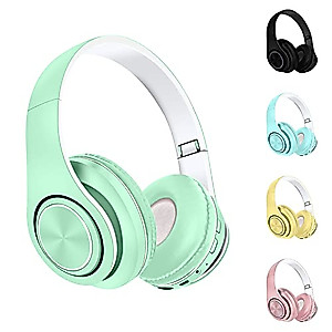 Head-Mounted Bluetooth Headphone, Soft Earmuffs & Light Weight, 9D Surround HiFi Stereo Sound,Long Endurance,for Sports, Driving,Fitness,for iOS Android (Blue)