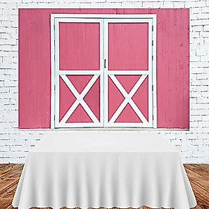 Lofaris Pink Barn Wooden Door Photography Backdrop Vintage Western Farm Background Cowgirl Happy Birthday Baby Shower Newborn Party Decorations Kids Portrait Photo Booth Props 7x5ft
