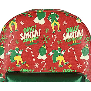 Bioworld Elf The Movie Buddy OMG! Santa! I Know Him Allover Pattern Faux Leather Mini Backpack