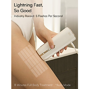 INIA Laser Hair Removal for Women and Men, IPL Hair Removal Device with Sapphire Ice-Cooling, Double Effectiveness & 5 Flashes per Second for Long-Lasting and Nearly Painless Results