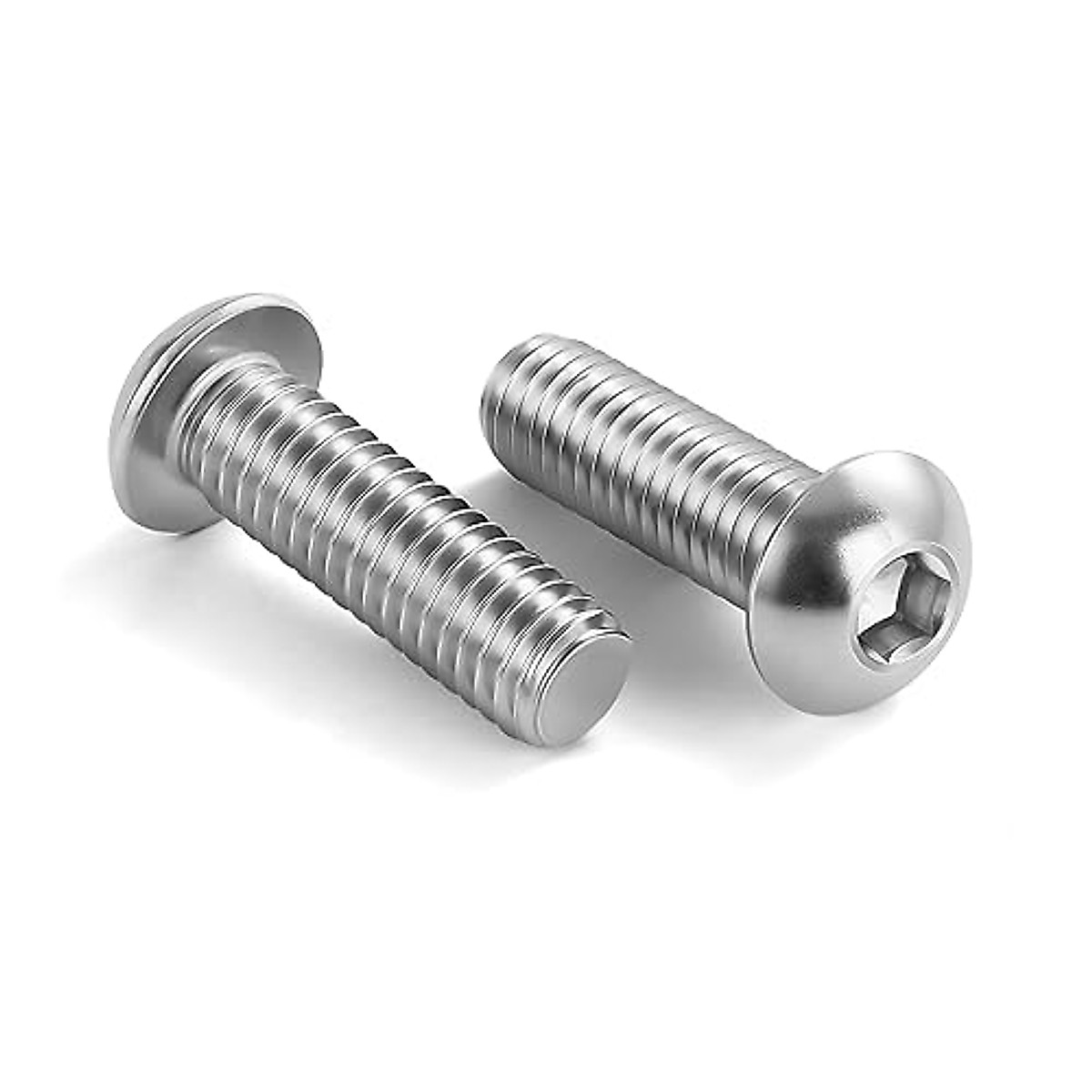M6-1.0 x 16mm Button Head Socket Cap Screws Bolts, Stainless Steel 18-8 (304), Bright Finish, Fully Threaded, 50 PCS