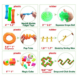 Scientoy Fidget Toy Set, 35 Pcs Sensory Toy for ADD, OCD, Autistic Children, Adults, Anxiety Autism to Stress Relief and Anti Anxiety with Motion Timer, Perfect for Classroom Reward with Gift Box