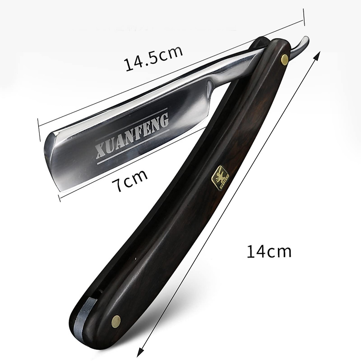 Straight Razor, Wooden Straight Edge Razor for Man Stainless Steel Manual Razor Kit Wood Shaving Razor Vintage Straight Razor for Man, Barber Hairdressing Razor,#01